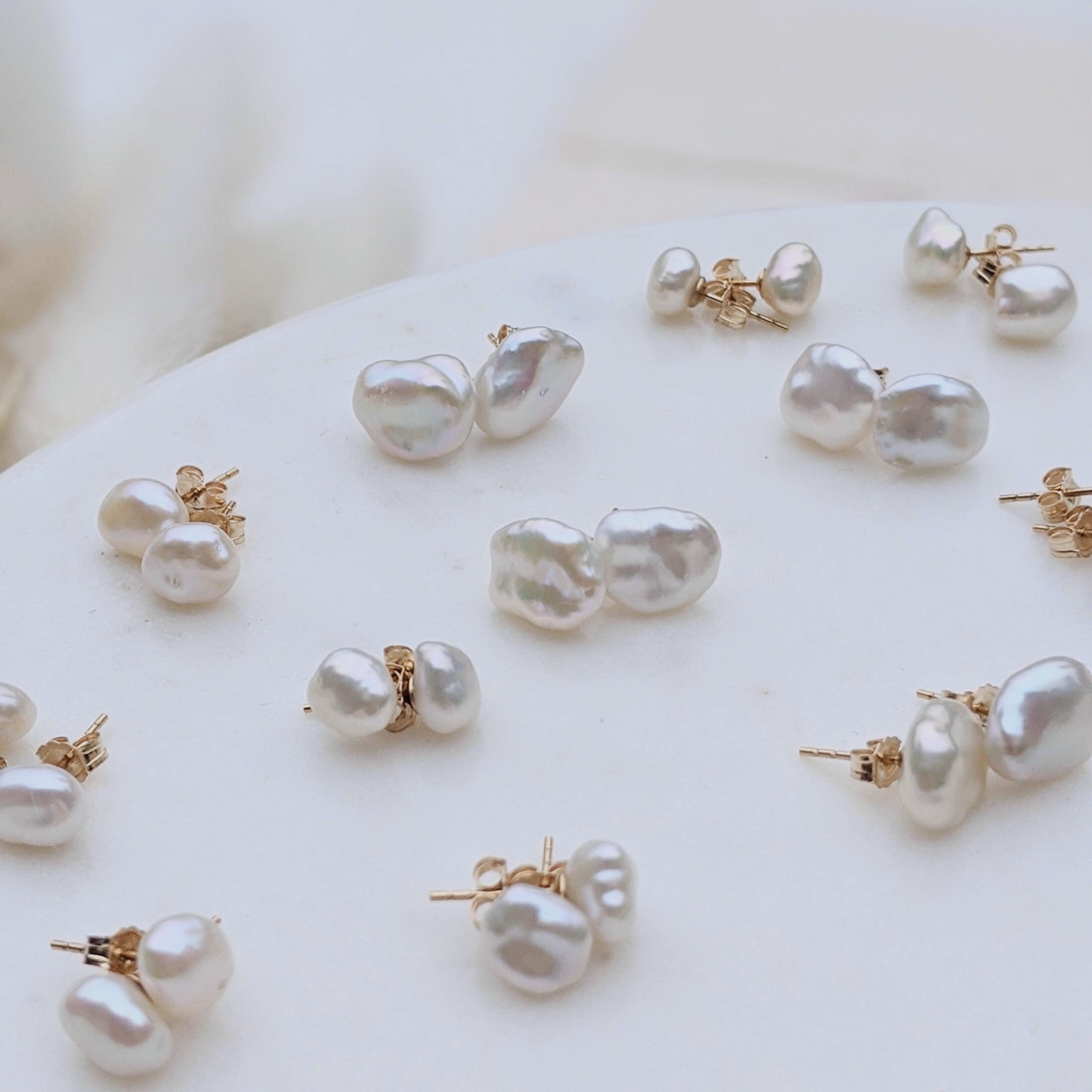 Pearl Stud Earrings Made In The UK Kiri Belle Pearl Stud Earrings Made In The UK Kiri Belle
