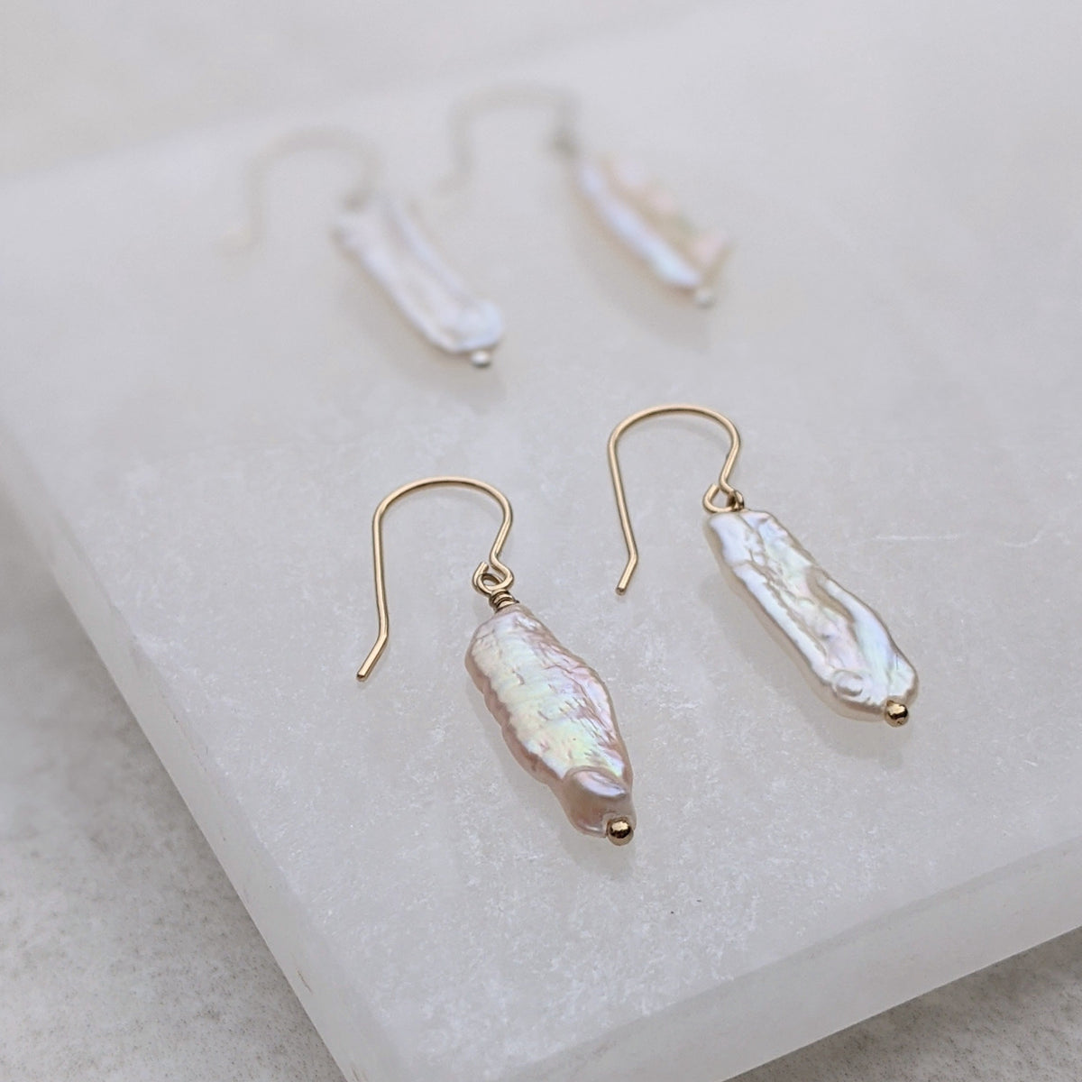 Biwa Pearl Hook Earrings - Contemporary Pearls - KIRI & BELLE