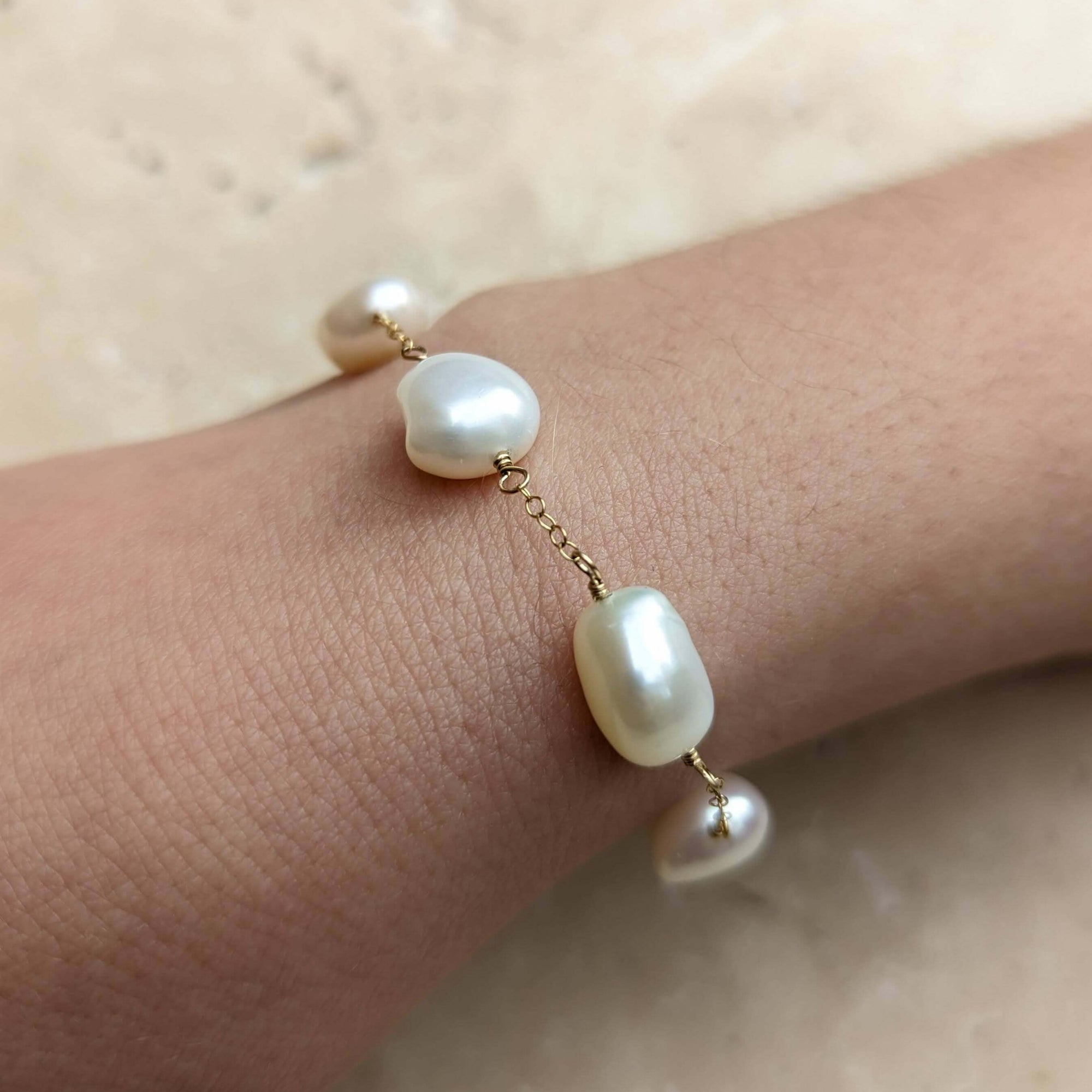 Baroque Pearl Chain Bracelet - KIRI & BELLE